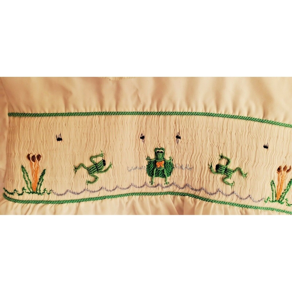 Petit Ami | Dresses | Petit Ami Girls White Smocked Frog Embroidery ...